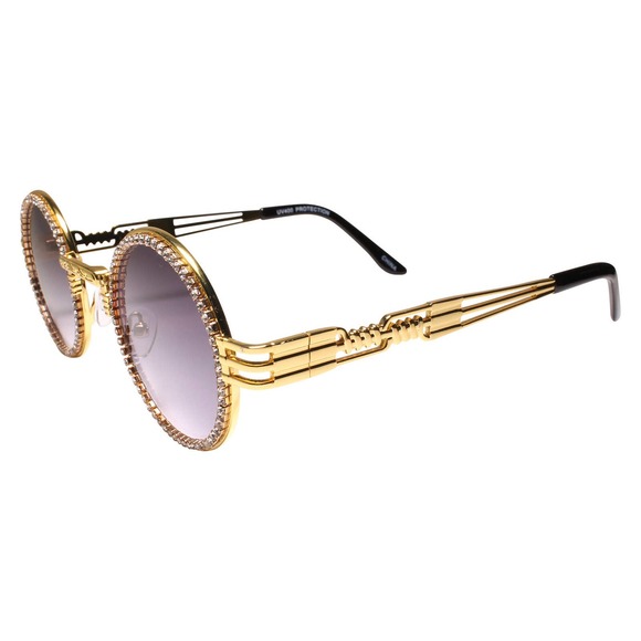 Kiss | Accessories | Hip Hop Rapper Og Sunglasses Crystals On Gold Rim ...